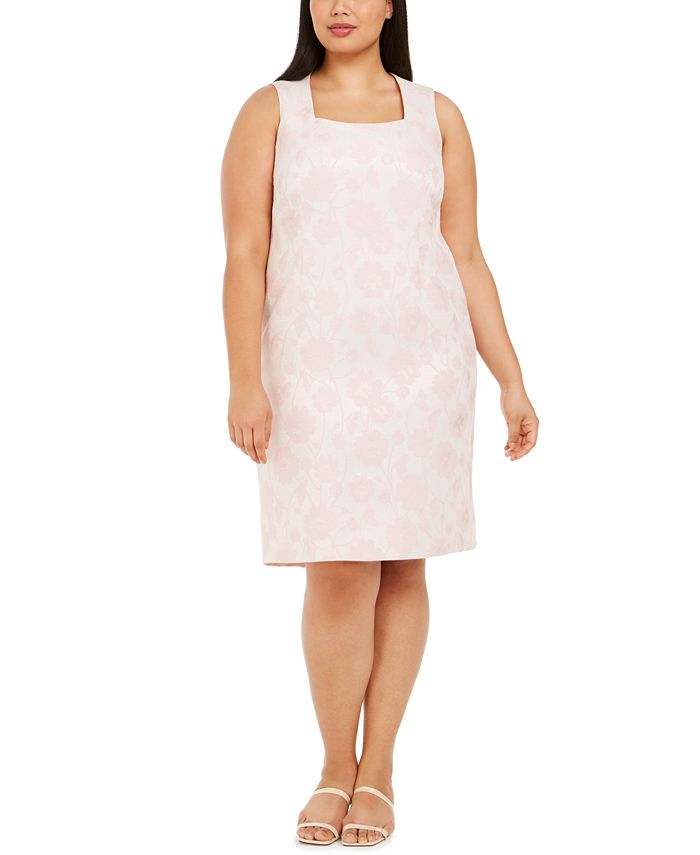 Kasper Plus Size Floral Metallic Jacquard Dress - Macy's Kasper Plus Size Floral Metallic Jacquard Dress - Macy's