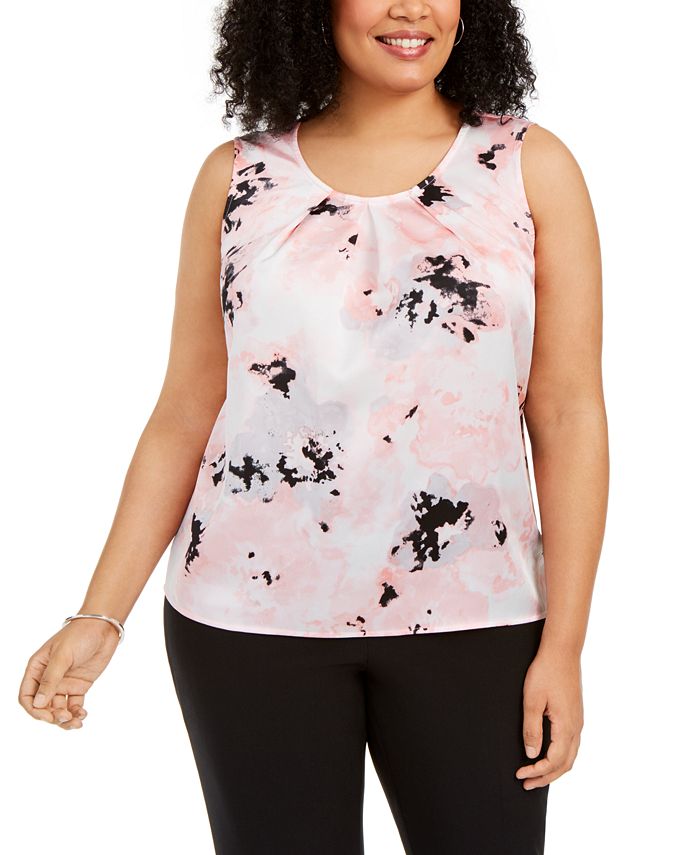 Kasper Plus Size Floral Print Top - Macy's