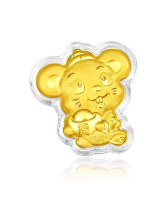 Rat Charm Coin in 24K Gold - Macy's