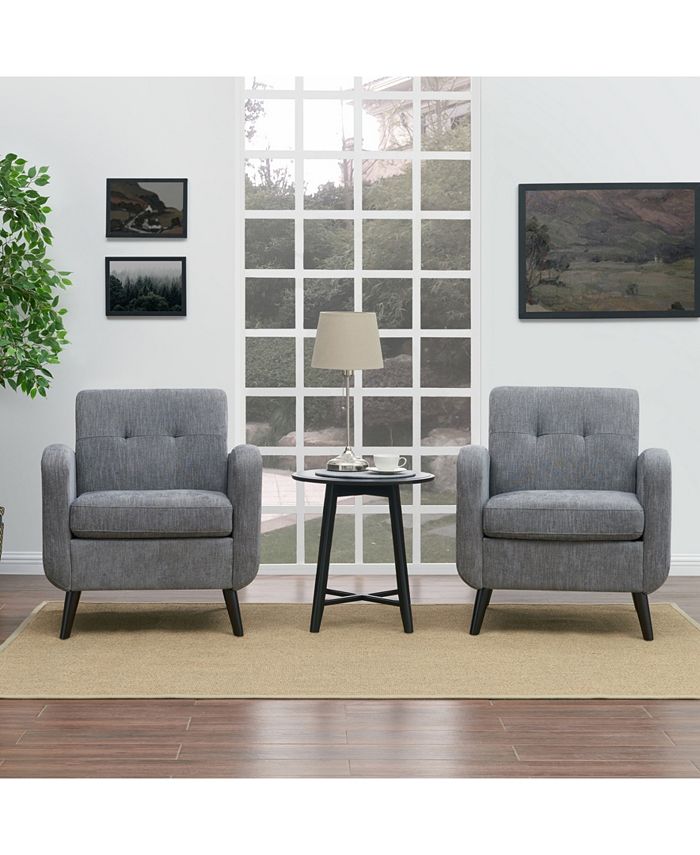 Handy Living Thoms Mid Century Modern Arm Chair Set - Macy's
