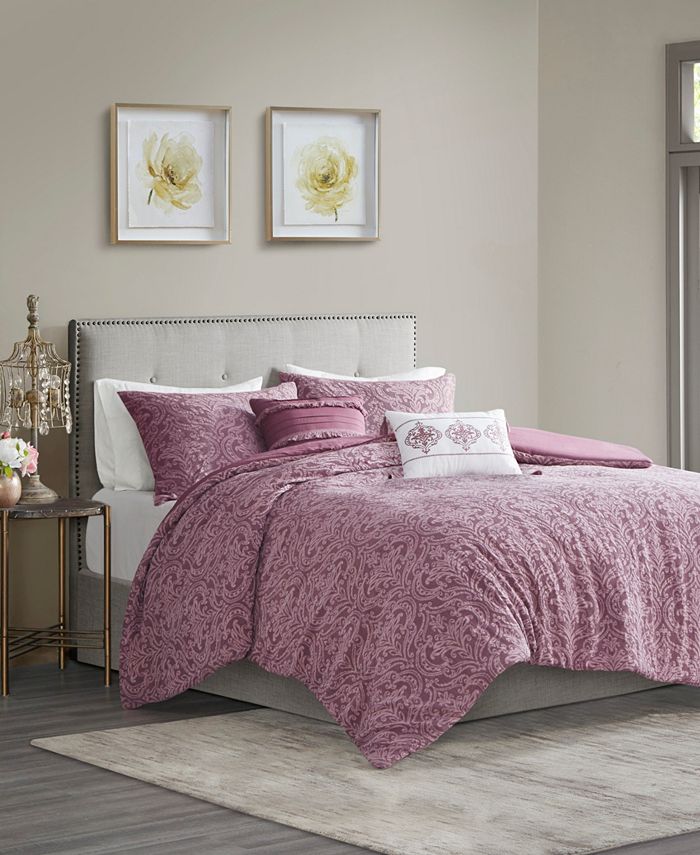 Madison Park Chantelle Full/Queen 5 Piece Damask Matelasse Cotton ...