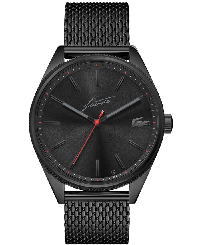 Lacoste Men's Heritage Black Stainless Steel Mesh Bracelet Watch 42mm ...