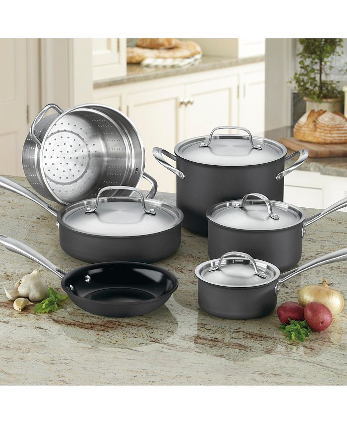 Cuisinart Green Gourmet Hard Anodized 10-Pc. Cookware Set - Macy's