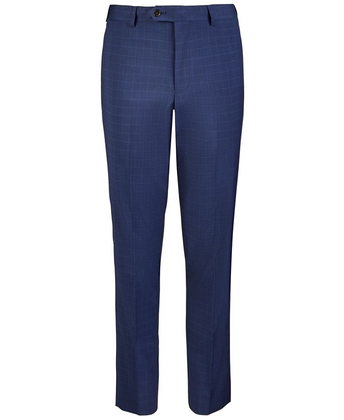 Lauren Ralph Lauren Big Boys Classic-Fit Stretch Navy Blue Check Suit ...