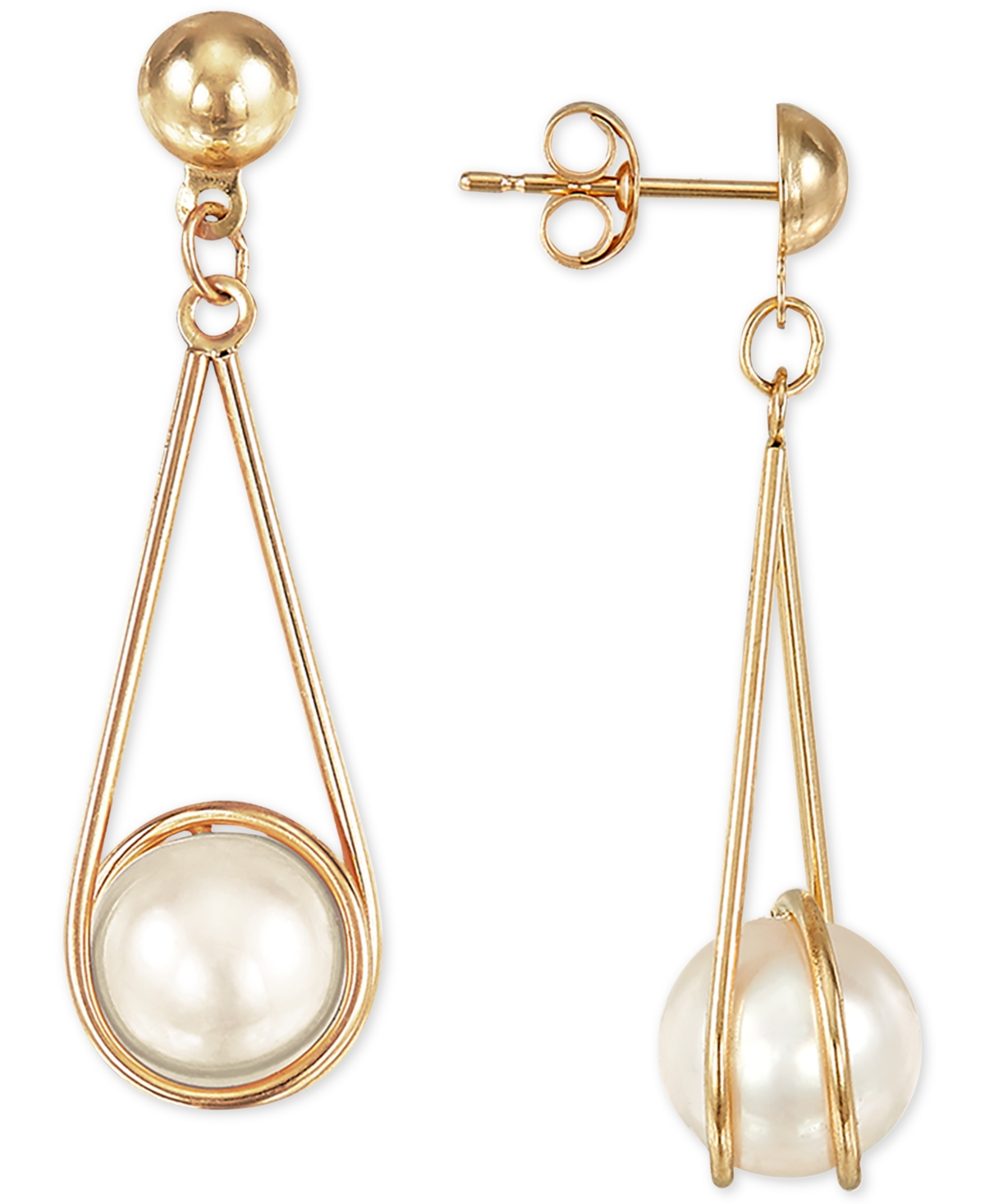 Click here for Cultured Freshwater Pearl (8mm) Wire-Wrapped Drop... prices