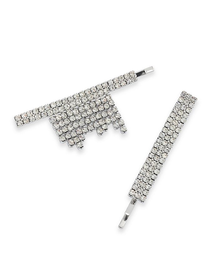 INC International Concepts INC Silver-Tone 2-Pc. Set Crystal Fringe ...