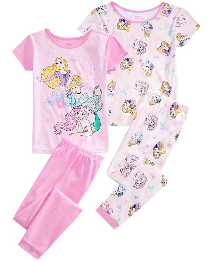 Disney Little & Big Girls 4-Pc. Princess Pajamas Set - Macy's