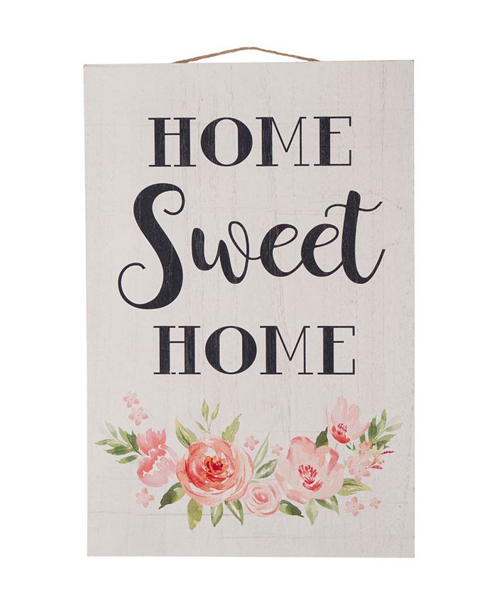 Glitzhome Wooden Window Frame with Wooden Sweet, Home Word Sign Wall ...