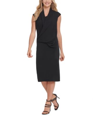 DKNY Draped Crossover-Front Dress - Macy's