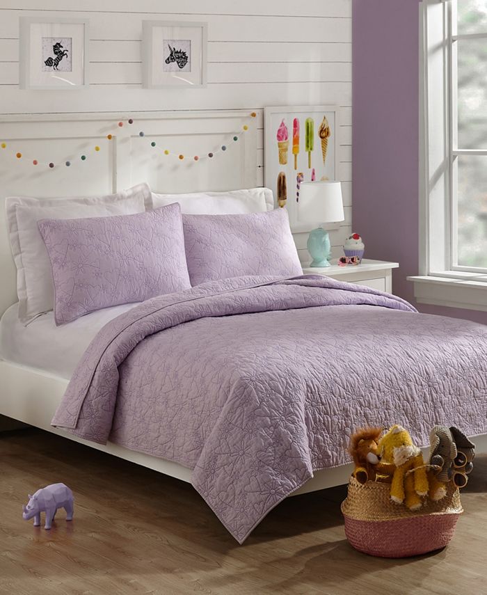 Jessica Simpson Flower Heart Full/Queen 3-Piece Quilt Set - Macy's