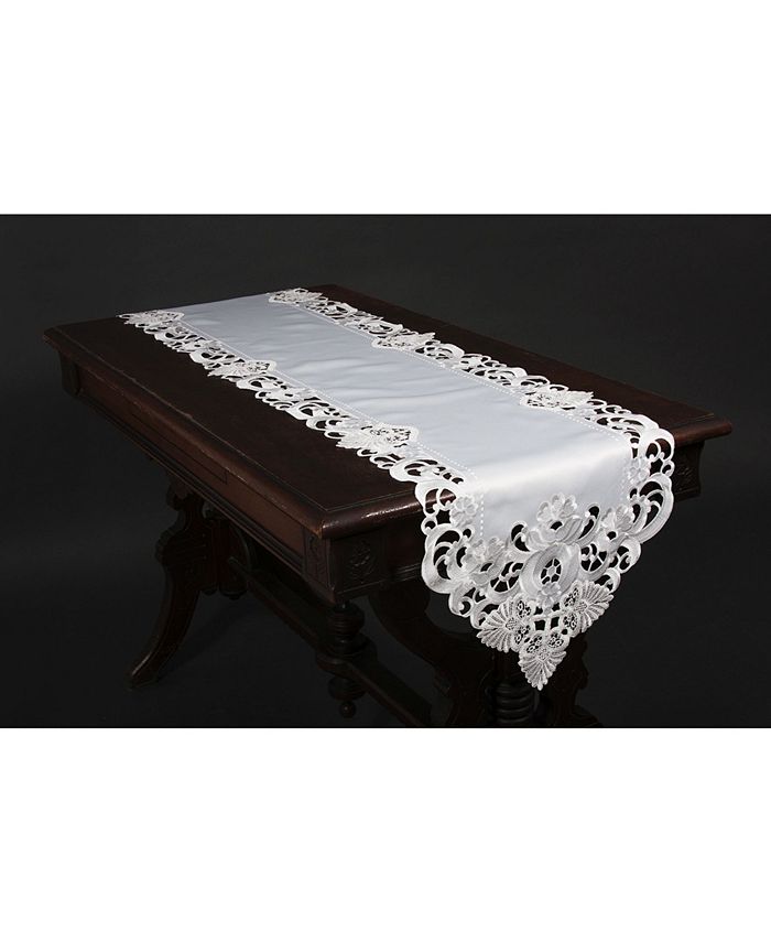 Manor Luxe Delicate Lace Embroidered Cutwork Table Runner - Macy's