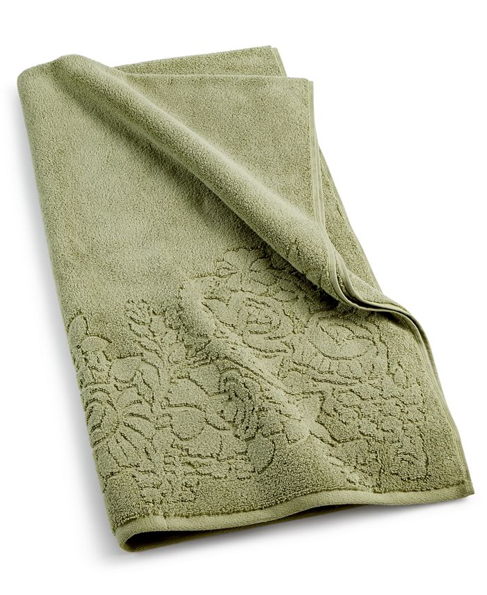 Sunham Sculpted Floral Cotton 30" x 54" Bath Towel - Macy's