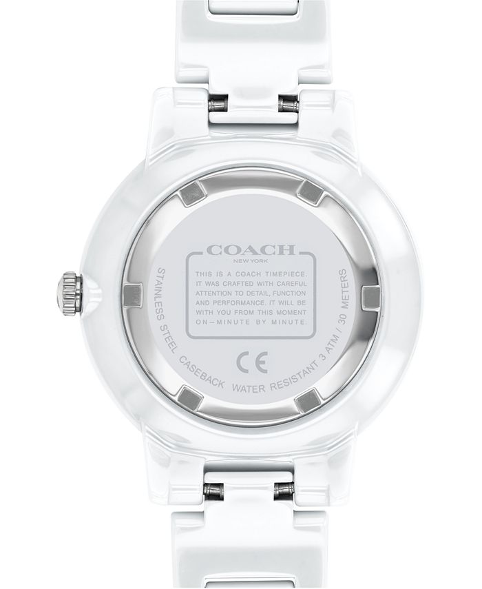 COACH Women's White Ceramic Bracelet Watch 35mm - Macy's