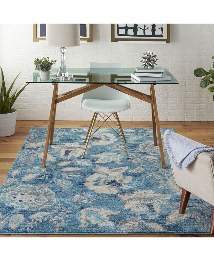 Long Street Looms Peace PEA02 Turquoise 6' x 9' Area Rug - Macy's