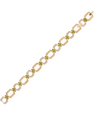 Grace Kelly Collection 18k Gold Plated The Peridot Hex Bracelet - Macy's