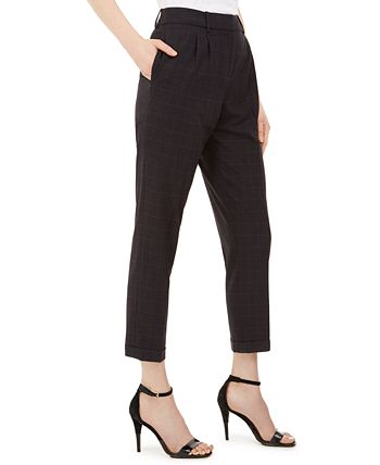 Calvin Klein Slim-Leg Ankle Windowpane Pants - Macy's