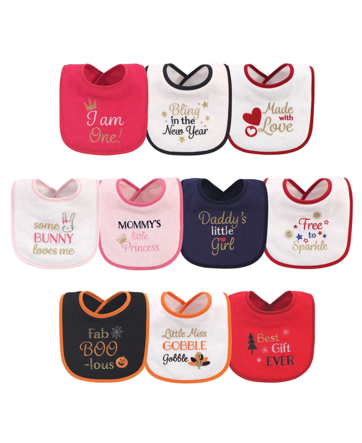 Click here for Hudson Baby Girls Cotton Terry Drooler Bibs with F... prices