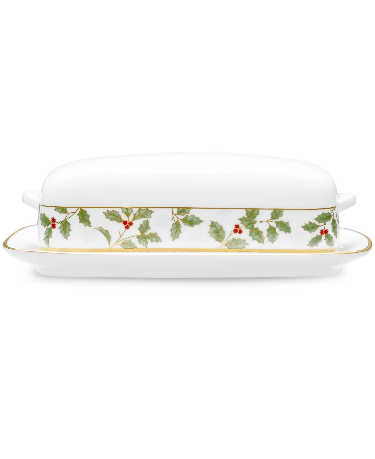 Click here for Noritake Holly & Berry Gold Covered Butter - Green prices