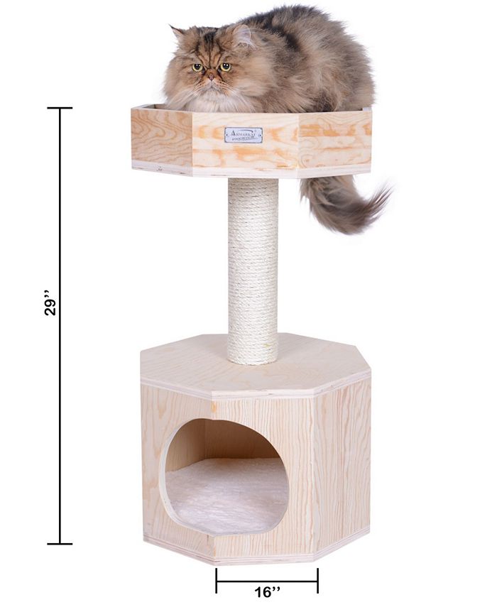 Armarkat 29" Premium Scots Pine, Real Wood Cat Tree With Perch & Condo ...