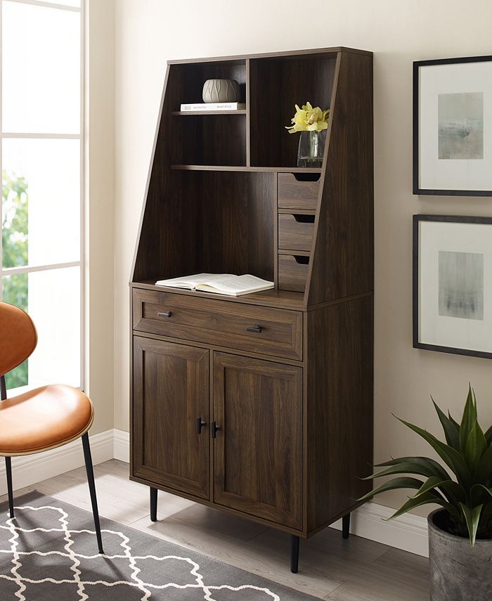 Walker Edison 64" Storage Desk and Hutch with Keyboard Drawer - Macy's