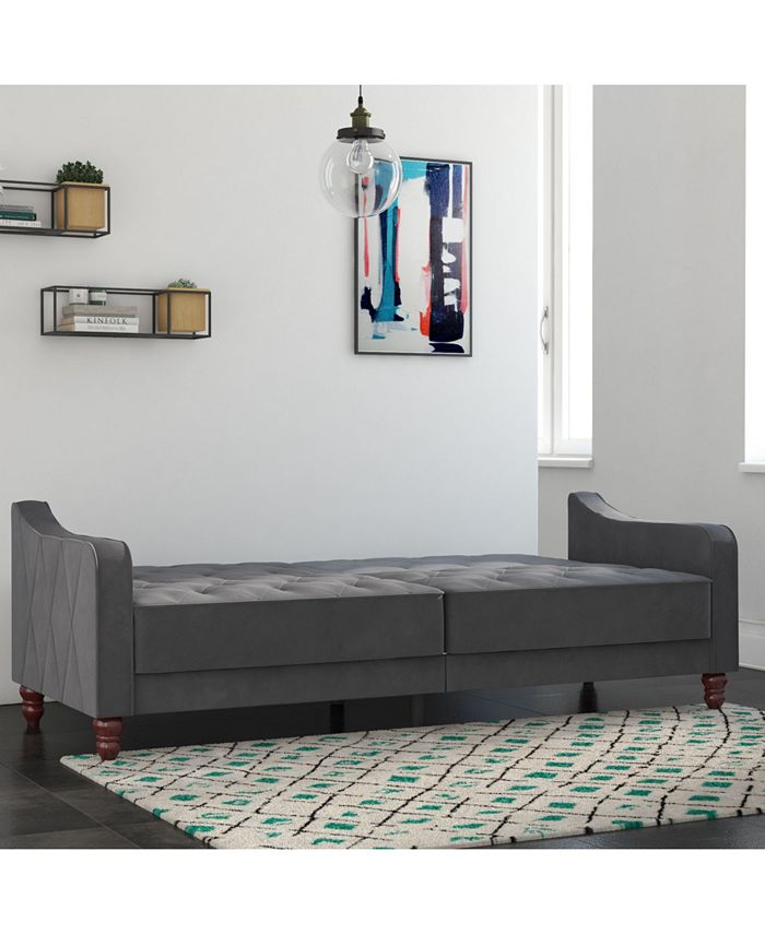 Novogratz Collection Vintage-Like Tufted Split Back Futon - Macy's