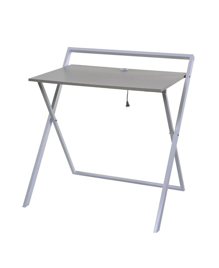OneSpace Basics No Assembly Folding Desk with Dual USB Charger - Macy's