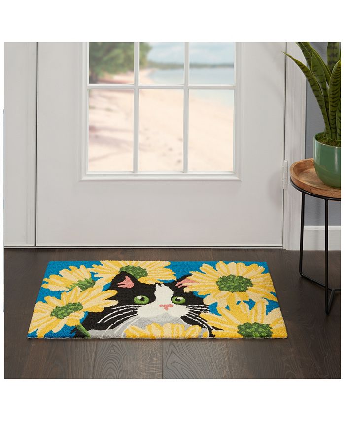 Nourison Hand Hooked Sunflower Cat 18"x 30" Accent Rug - Macy's