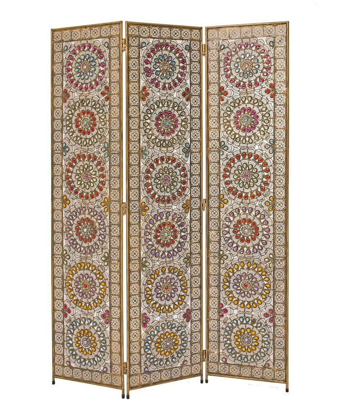 Screen Gems Tiffany 3 Panel 3 Panel Beaded Metal Mosaic Screen - Macy's