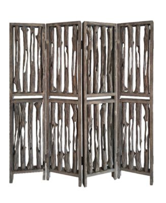 Screen Gems Handcrafted Rustic 4 Panel 7' x 7' Wrightwood Screen - Macy's
