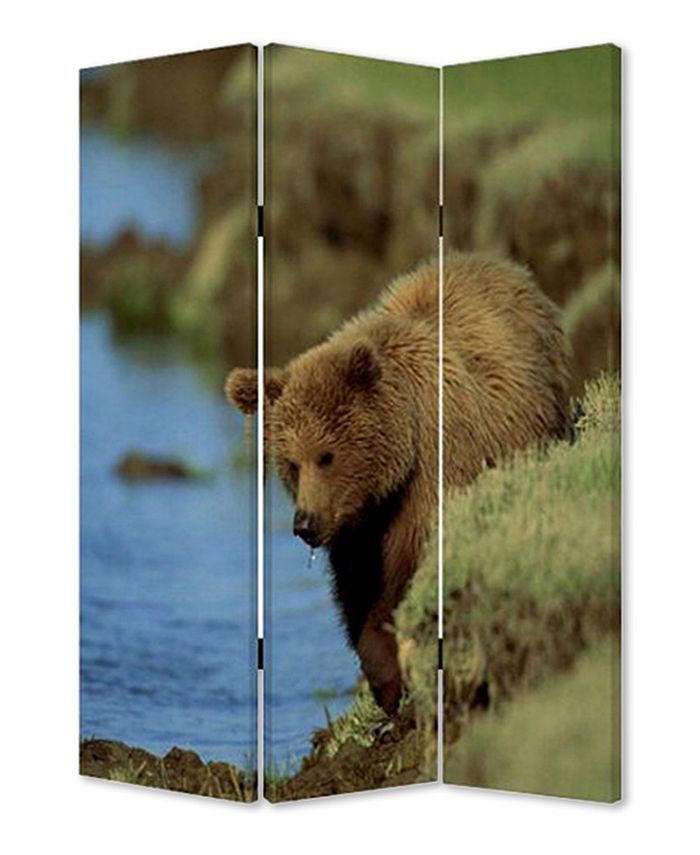 Screen Gems Double sided with different Design 3 Panel 6' Bear Screen ...