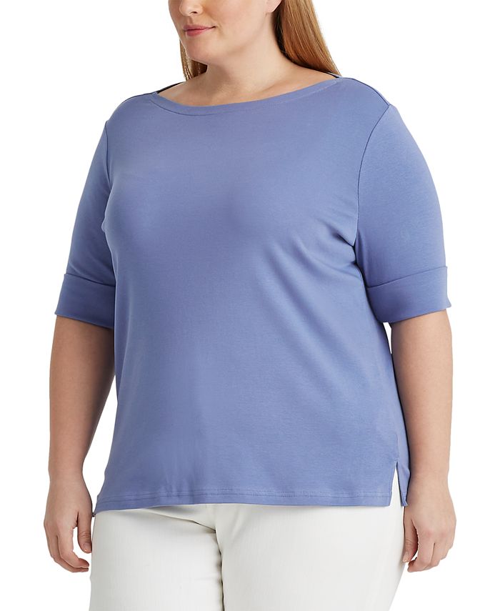 Lauren Ralph Lauren Plus Size Elbow Sleeve Top - Macy's