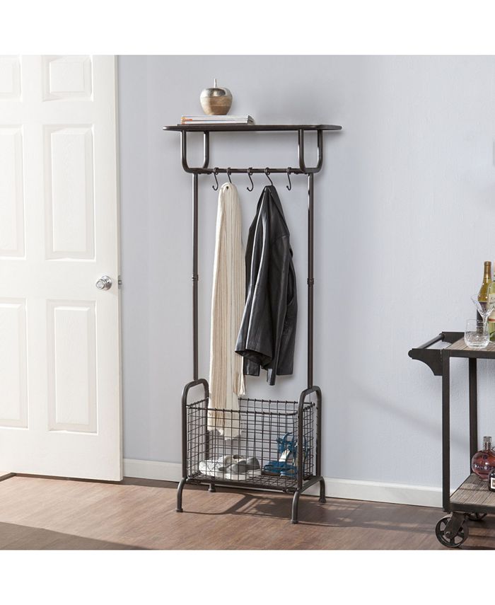 Southern Enterprises Rogers Metal Entryway Storage Rack - Macy's