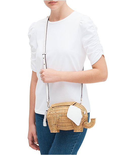 kate spade new york Tiny Wicker Elephant Crossbody & Reviews - Handbags ...