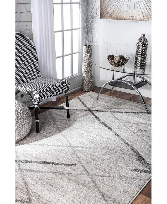 nuLoom Smoky Contemporary Thigpen Gray 7'6" x 9'6" Area Rug - Macy's