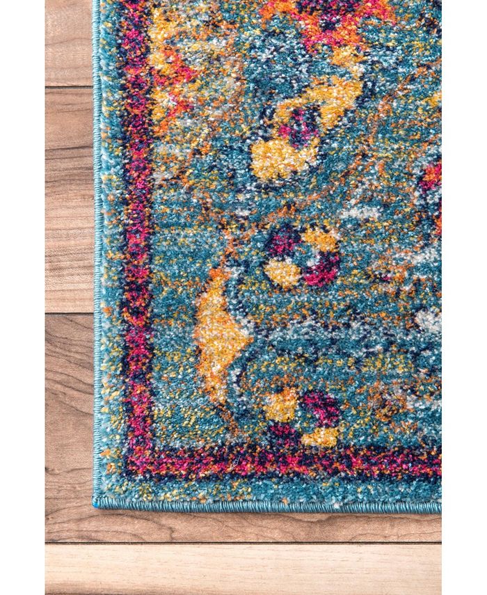 nuLoom Bodrum Vintage-Inspired Medallion Maranda Orange 4' x 6' Area ...