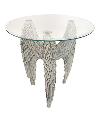 Design Toscano Angel Wings at our Feet Glass-Topped Sculptural Table ...