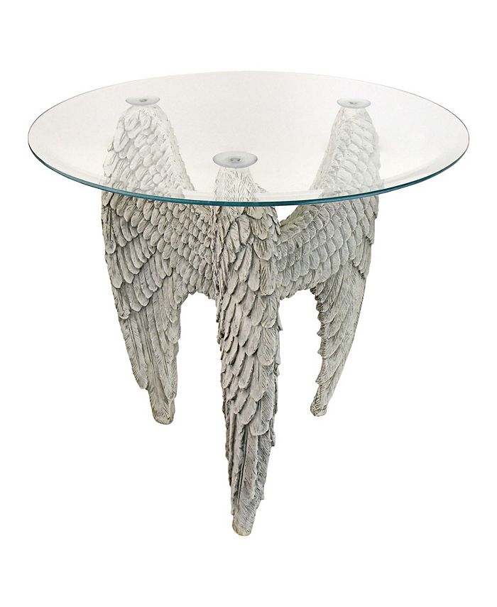 Design Toscano Angel Wings at our Feet Glass-Topped Sculptural Table ...