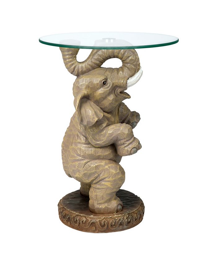 Design Toscano Good Fortune Elephant Glass-Topped Table - Macy's