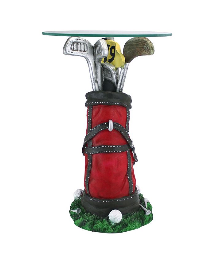 Design Toscano on Par Golf Bag Sculptural Glass-Topped Table - Macy's
