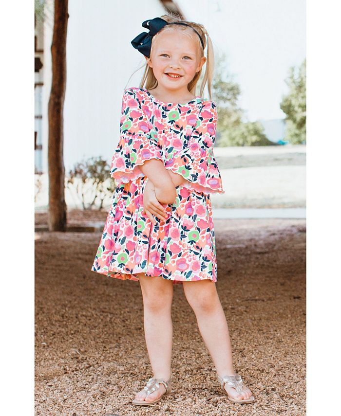 RuffleButts Toddler Girls My Best Bud Mia Dress and Bow Headband - Macy's