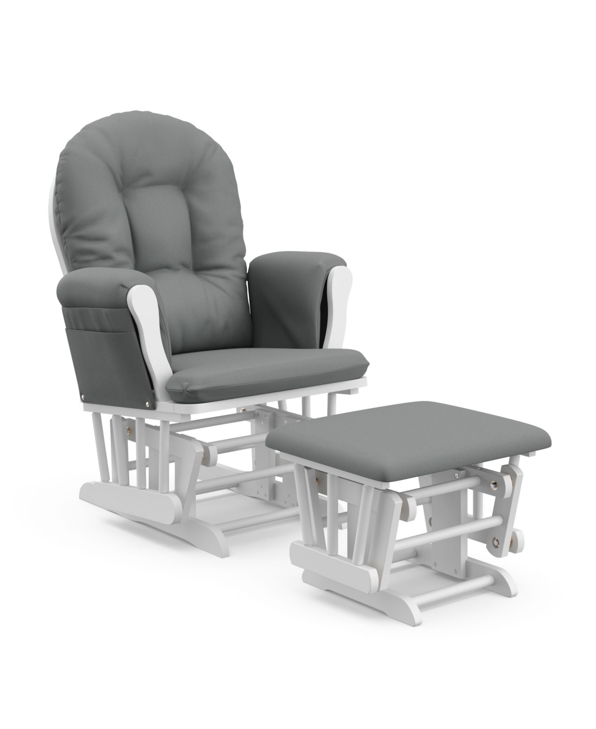 Click here for Storkcraft Hoop Glider and Ottoman - White with gr... prices