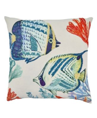 Saro Lifestyle Tropical Fish Decorative Pillow, 20" x 20" - Macy's
