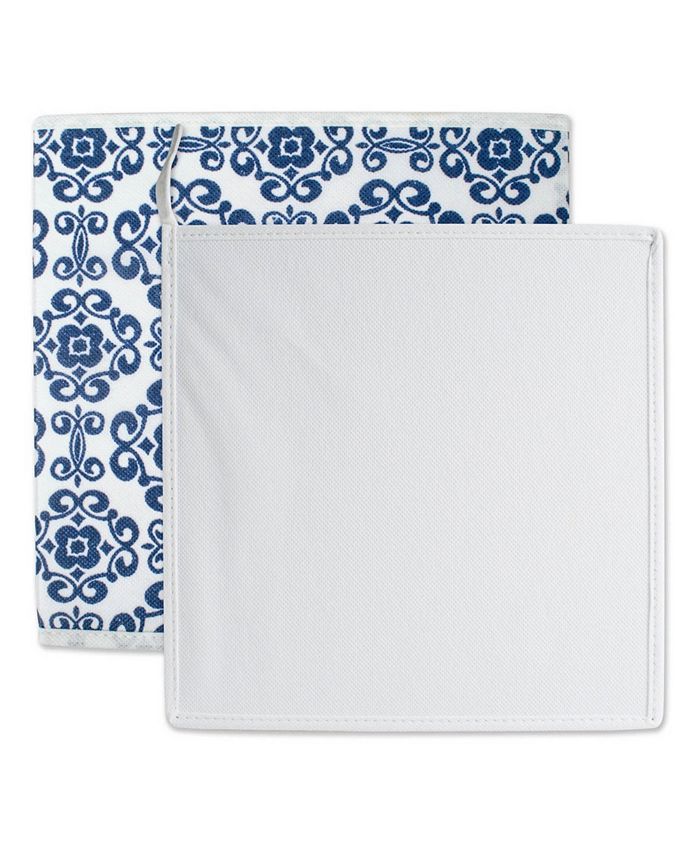 Design Imports Non-woven Polyester Cube Scroll Square Set of 2 - Macy's