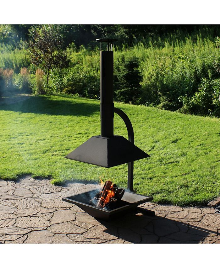 Sunnydaze Decor Steel Outdoor Wood-Burning Modern Backyard Chiminea Fire Pit - Macy's