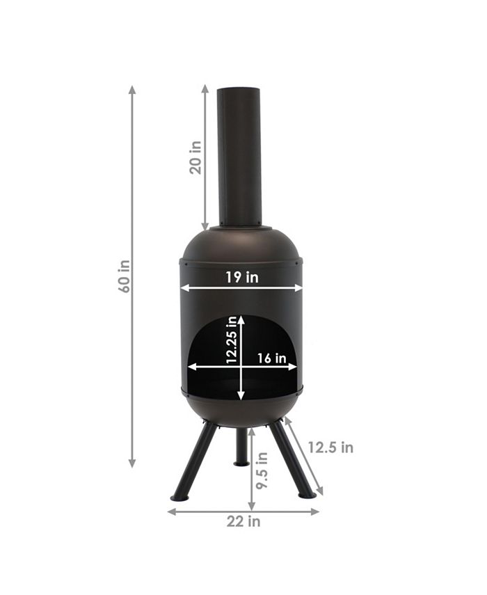Sunnydaze Decor Steel Outdoor Wood-Burning Chiminea Fire Pit - Macy's