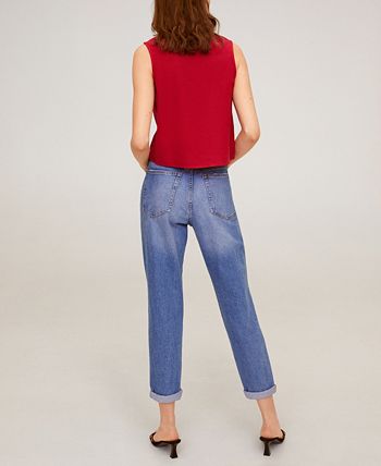 MANGO Buttons Cotton Top - Macy's