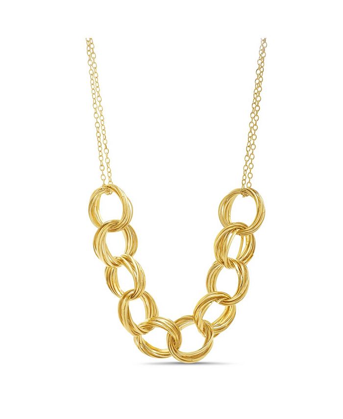 kensie Yellow Gold-Tone Interlocking Circle Necklace - Macy's