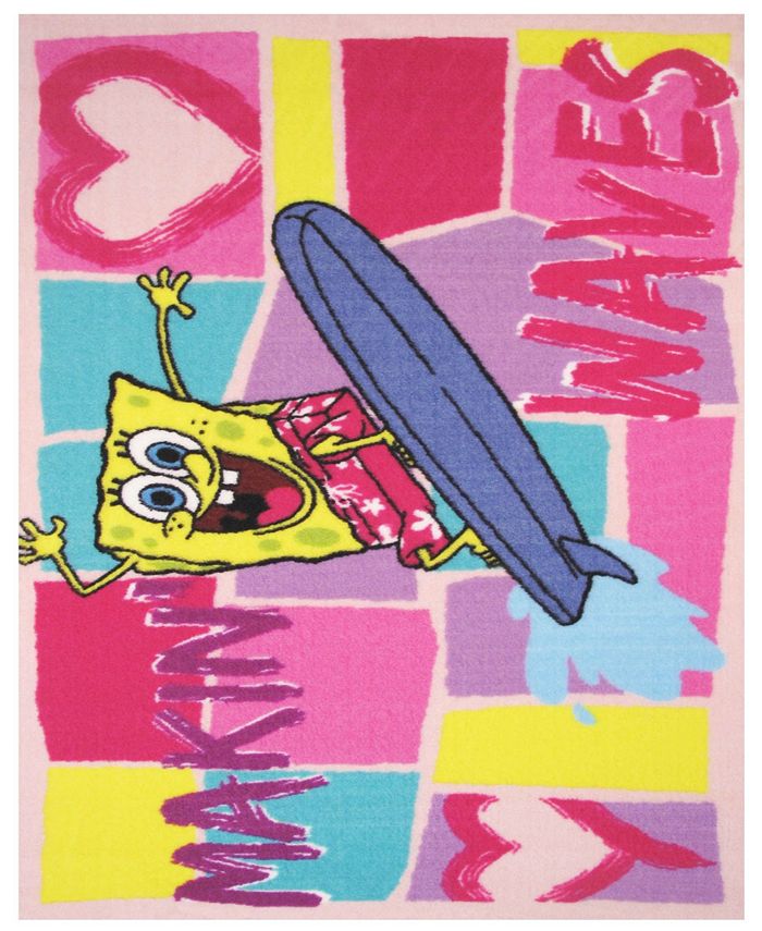 Fun Rugs Spongebob Making Waves 19" x 29" Area Rug - Macy's