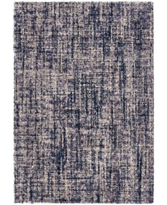 CLOSEOUT! Orian Cotton Tail Cross Thatch Gray 6'7" x 9'6" Area Rug - Macy's