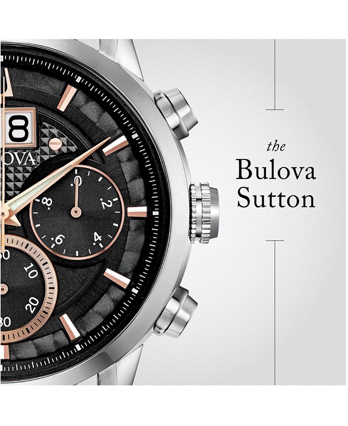 Bulova Men's Chronograph Sutton Two-Tone Stainless Steel Bracelet Watch ...